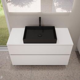 evineo ineo5 evo Unterschrank B: 120 cm mit 2 Ausz&uuml;gen, ineo7 Waschtisch B: 60,5 cm schwarz matt,, BE0959WM+BE0965WM+BE0937BM,
