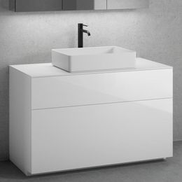 neoro n50 Unterschrank B: 120 cm mit 2 Ausz&uuml;gen, Waschtisch B: 58 cm wei&szlig; matt,, BN0065WM+BN0444WH+BN0404WM,