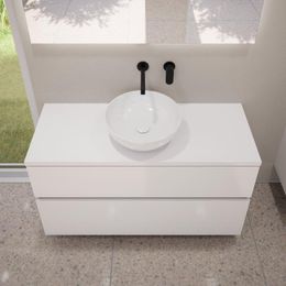 evineo ineo5 evo Unterschrank B: 120 cm mit 2 Ausz&uuml;gen, ineo6 Waschtisch &Oslash; 41,5 cm wei&szlig;,, BE0959WH+BE0965WH+BE0936WH,