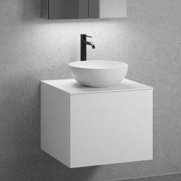 neoro n50 Unterschrank B: 60 cm mit 1 Auszug, Waschtisch &Oslash; 40 cm wei&szlig; matt,, BN0064WM+BN0431WM+BN0401WM,