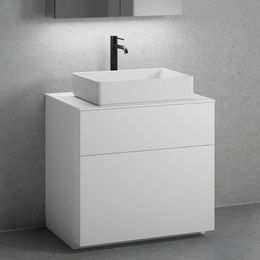 neoro n50 Unterschrank B: 80 cm mit 2 Ausz&uuml;gen, Waschtisch B: 58 cm wei&szlig; matt,, BN0065WM+BN0442WM+BN0402WH,