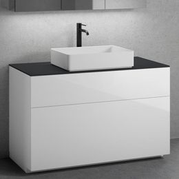 neoro n50 Unterschrank B: 120 cm mit 2 Ausz&uuml;gen, Waschtisch B: 58 cm wei&szlig; matt,, BN0065WM+BN0444WH+BN0404BM,