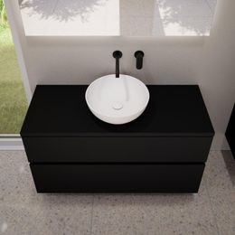evineo ineo5 evo Unterschrank B: 120 cm mit 2 Ausz&uuml;gen, ineo6 Waschtisch &Oslash; 41,5 cm wei&szlig; matt,, BE0959BM+BE0965BM+BE0936WM,