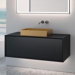 neoro n60 Unterschrank B: 120 cm mit 1 Auszug, Waschtisch B: 55 cm gold geb&uuml;rstet,, BN0736BG+BN0757BM,
