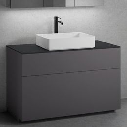 neoro n50 Unterschrank B: 120 cm mit 2 Ausz&uuml;gen, Waschtisch B: 58 cm wei&szlig; matt,, BN0065WM+BN0444GR+BN0404BM,