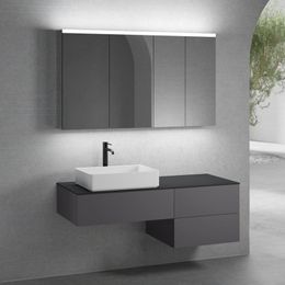 neoro n50 M&ouml;belanlage B: 140 cm mit 3 Ausz&uuml;gen, Waschtisch B: 58 cm wei&szlig; matt, mit Spiegelschrank,,