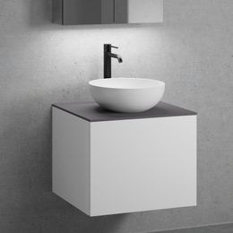 neoro n50 Unterschrank B: 60 cm mit 1 Auszug, Waschtisch &Oslash; 40 cm wei&szlig; matt,, BN0064WM+BN0431WM+BN0401GR,