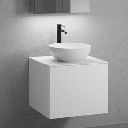 neoro n50 Unterschrank B: 60 cm mit 1 Auszug, Waschtisch &Oslash; 45 cm wei&szlig; matt,, BN0106WM+BN0431WM+BN0401WH,