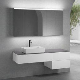 neoro n50 M&ouml;belanlage B: 160 cm mit 3 Ausz&uuml;gen, Waschtisch B: 58 cm wei&szlig; matt, mit Spiegelschrank,,