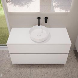 evineo ineo5 evo Unterschrank B: 120 cm mit 2 Ausz&uuml;gen, ineo6 Waschtisch &Oslash; 39 cm wei&szlig;,, BE0959WM+BE0965WM+BE0935WH,