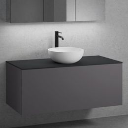 neoro n50 Unterschrank B: 120 cm mit 1 Auszug, Waschtisch &Oslash; 45 cm wei&szlig; matt,, BN0106WM+BN0434GR+BN0404BM,