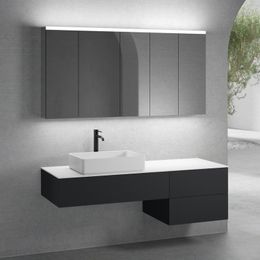neoro n50 M&ouml;belanlage B: 160 cm mit 3 Ausz&uuml;gen, Waschtisch B: 58 cm wei&szlig; matt, mit Spiegelschrank,,