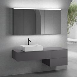 neoro n50 M&ouml;belanlage B: 160 cm mit 3 Ausz&uuml;gen, Waschtisch B: 58 cm wei&szlig; matt, mit Spiegelschrank,,