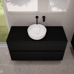 evineo ineo5 evo Unterschrank B: 120 cm mit 2 Ausz&uuml;gen, ineo6 Waschtisch &Oslash; 39 cm wei&szlig; matt,, BE0959BM+BE0965BM+BE0935WM,