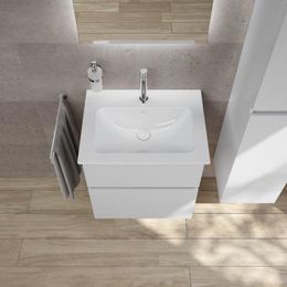 Duravit ME by Starck Waschtisch, evineo ineo5 evo Unterschrank B: 61 cm, 2 Auszüge, mit Griffmulde,, 2336630000+BE0719WM,