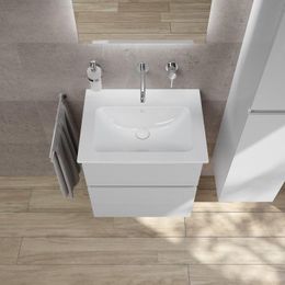 Duravit ME by Starck Waschtisch, evineo ineo5 evo Unterschrank B: 61 cm, 2 Auszüge, mit Griffmulde,, 23366300601+BE0719WH,