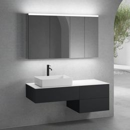 neoro n50 M&ouml;belanlage B: 140 cm mit 3 Ausz&uuml;gen, Waschtisch B: 58 cm wei&szlig; matt, mit Spiegelschrank,,