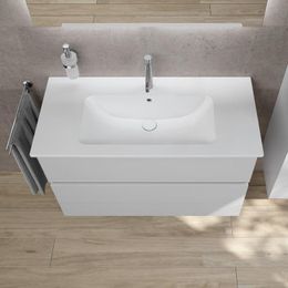 Duravit ME by Starck Waschtisch, evineo ineo5 evo Unterschrank B: 101 cm, 2 Auszüge, mit Griffmulde,, 23361032001+BE0715WH,