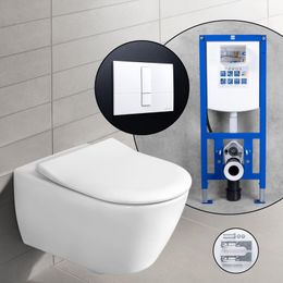 Villeroy & Boch Villeroy & Boch Subway 2.0 Komplett-SET Wand-WC mit neeos Vorwandelement,, 5614R201+16791WH#SET,