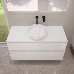 evineo ineo5 evo Unterschrank B: 120 cm mit 2 Ausz&uuml;gen, ineo6 Waschtisch &Oslash; 39 cm wei&szlig;,, BE0959WH+BE0965WH+BE0935WH,