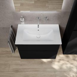 Duravit ME by Starck Waschtisch, evineo ineo5 evo Unterschrank B: 81 cm, 2 Auszüge, mit Griffmulde,, 2336833260+BE0720BM,