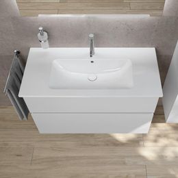 Duravit ME by Starck Waschtisch, evineo ineo5 evo Unterschrank B: 101 cm, 2 Ausz&uuml;ge, mit Griffmulde,, 2336100000+BE0715WM,