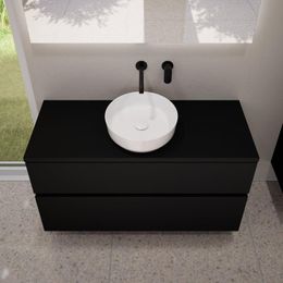 evineo ineo5 evo Unterschrank B: 120 cm mit 2 Ausz&uuml;gen, ineo6 Waschtisch &Oslash; 39 cm wei&szlig;,, BE0959BM+BE0965BM+BE0935WH,