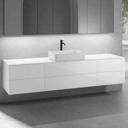 neoro n50 M&ouml;belanlage B: 220 cm mit 6 Ausz&uuml;gen, Waschtisch B: 58 cm wei&szlig; matt,, BN0065WM+2#BN0421WH+BN0423WH+BN0415WM,