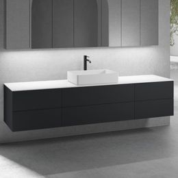 neoro n50 M&ouml;belanlage B: 220 cm mit 6 Ausz&uuml;gen, Waschtisch B: 58 cm wei&szlig; matt,, BN0065WM+2#BN0421BM+BN0423BM+BN0415WH,