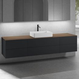 neoro n50 M&ouml;belanlage B: 220 cm mit 6 Ausz&uuml;gen, Waschtisch B: 58 cm wei&szlig; matt,, BN0065WM+2#BN0421BM+BN0423BM+BN0415WL,