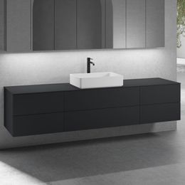 neoro n50 M&ouml;belanlage B: 220 cm mit 6 Ausz&uuml;gen, Waschtisch B: 58 cm wei&szlig; matt,, BN0065WM+2#BN0421BM+BN0423BM+BN0415BM,