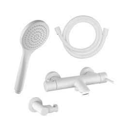 Fortis Wannenset mit Armatur, Handbrause mit 1 Strahlart, Brausehalter, Brauseschlauch, 7811100MW+5318500MW+53162125MW+15505MW,