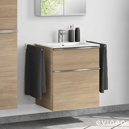 Duravit ME by Starck Waschtisch, evineo ineo4 Unterschrank B: 63 cm, 2 Auszüge, mit Griff,, 2336630000+BE0265OA,