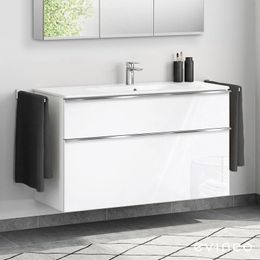 Duravit ME by Starck Waschtisch, evineo ineo4 Unterschrank B: 123 cm, 2 Auszüge, mit Griff,, 23361232001+BE0268WH,