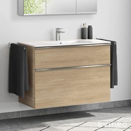 Duravit ME by Starck Waschtisch, evineo ineo4 Unterschrank B: 103 cm, 2 Auszüge, mit Griff,, 2336100000+BE0267OA,