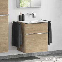 Duravit ME by Starck Waschtisch, evineo ineo4 Unterschrank B: 63 cm, 2 Auszüge, mit Griff,, 23366300601+BE0265OA,