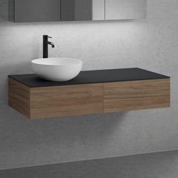 neoro n50 M&ouml;belanlage B: 120 cm mit 2 Ausz&uuml;gen, Waschtisch &Oslash; 40 cm wei&szlig; matt,, BN0064WM+2#BN0411WL+BN0404BM,