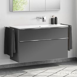 Duravit ME by Starck Waschtisch, evineo ineo4 Unterschrank B: 123 cm, 2 Auszüge, mit Griff,, 23361200601+BE0268AN,