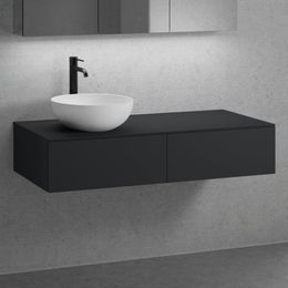 neoro n50 M&ouml;belanlage B: 120 cm mit 2 Ausz&uuml;gen, Waschtisch &Oslash; 40 cm wei&szlig; matt,, BN0064WM+2#BN0411BM+BN0404BM,