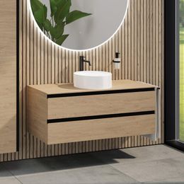 rivea Dia Unterschrank B: 120 mit 2 Ausz&uuml;gen, Waschtisch &Oslash; 38 cm wei&szlig;, BR0535WH+BR0034SO+BR0004SO,