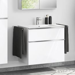 Duravit ME by Starck Waschtisch, evineo ineo4 Unterschrank B: 83 cm, 2 Auszüge, mit Griff,, 2336830000+BE0266WH,