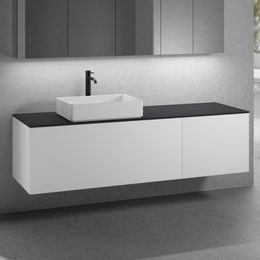 neoro n50 M&ouml;belanlage B: 180 cm mit 2 Ausz&uuml;gen, Waschtisch B: 58 cm wei&szlig; matt,, BN0065WM+BN0434WM+BN0431WM+BN0409BM,
