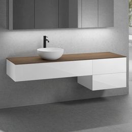neoro n50 M&ouml;belanlage B: 180 cm mit 3 Ausz&uuml;gen, Waschtisch &Oslash; 40 cm wei&szlig; matt,, BN0064WM+BN0414WH+BN0421WH+BN0409WL,