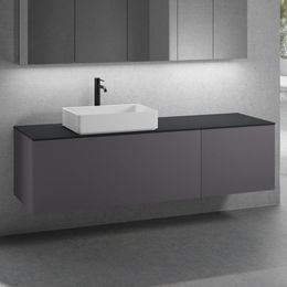 neoro n50 M&ouml;belanlage B: 180 cm mit 2 Ausz&uuml;gen, Waschtisch B: 58 cm wei&szlig; matt,, BN0065WM+BN0434GR+BN0431GR+BN0409BM,