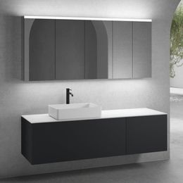 neoro n50 M&ouml;belanlage B: 180 cm mit 2 Ausz&uuml;gen, Waschtisch B: 58 cm wei&szlig; matt, mit Spiegelschrank,,