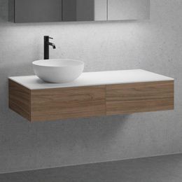 neoro n50 M&ouml;belanlage B: 120 cm mit 2 Ausz&uuml;gen, Waschtisch &Oslash; 40 cm wei&szlig; matt,, BN0064WM+2#BN0411WL+BN0404WM,