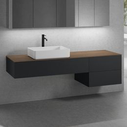 neoro n50 M&ouml;belanlage B: 180 cm mit 3 Ausz&uuml;gen, Waschtisch B: 58 cm wei&szlig; matt,, BN0065WM+BN0414BM+BN0421BM+BN0409WL,