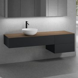 neoro n50 M&ouml;belanlage B: 180 cm mit 3 Ausz&uuml;gen, Waschtisch &Oslash; 40 cm wei&szlig; matt,, BN0064WM+BN0414BM+BN0421BM+BN0409WL,
