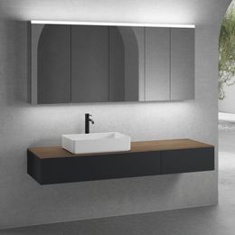 neoro n50 M&ouml;belanlage B: 180 cm mit 2 Ausz&uuml;gen, Waschtisch B: 58 cm wei&szlig; matt, mit Spiegelschrank,,