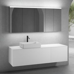 neoro n50 M&ouml;belanlage B: 180 cm mit 2 Ausz&uuml;gen, Waschtisch B: 58 cm wei&szlig; matt, mit Spiegelschrank,,
